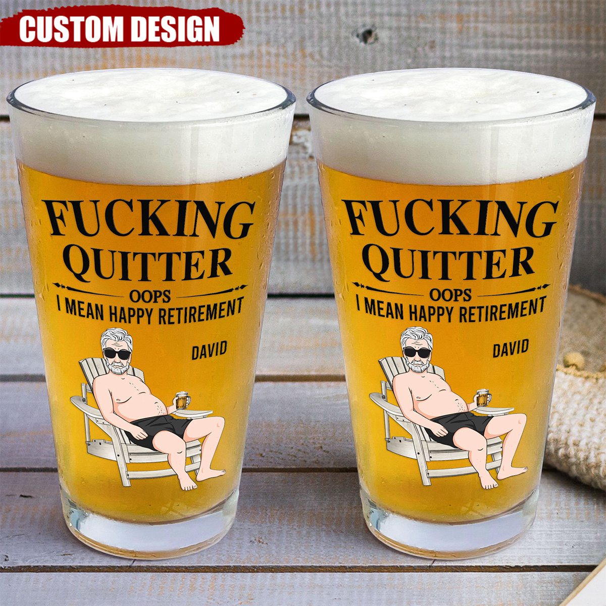 I Mean Happy Retirement - Personalized Beer Glass - timift